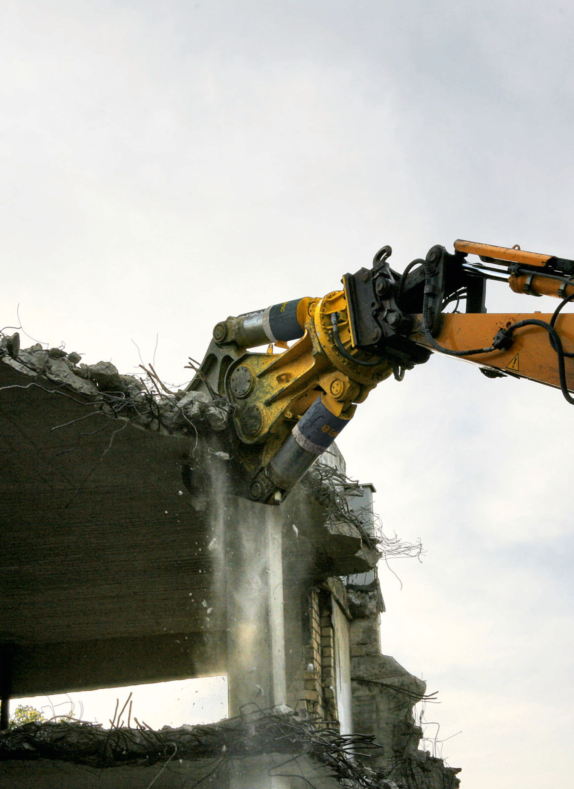 German demolition specialist Oettinger celebrates the debut of the ...