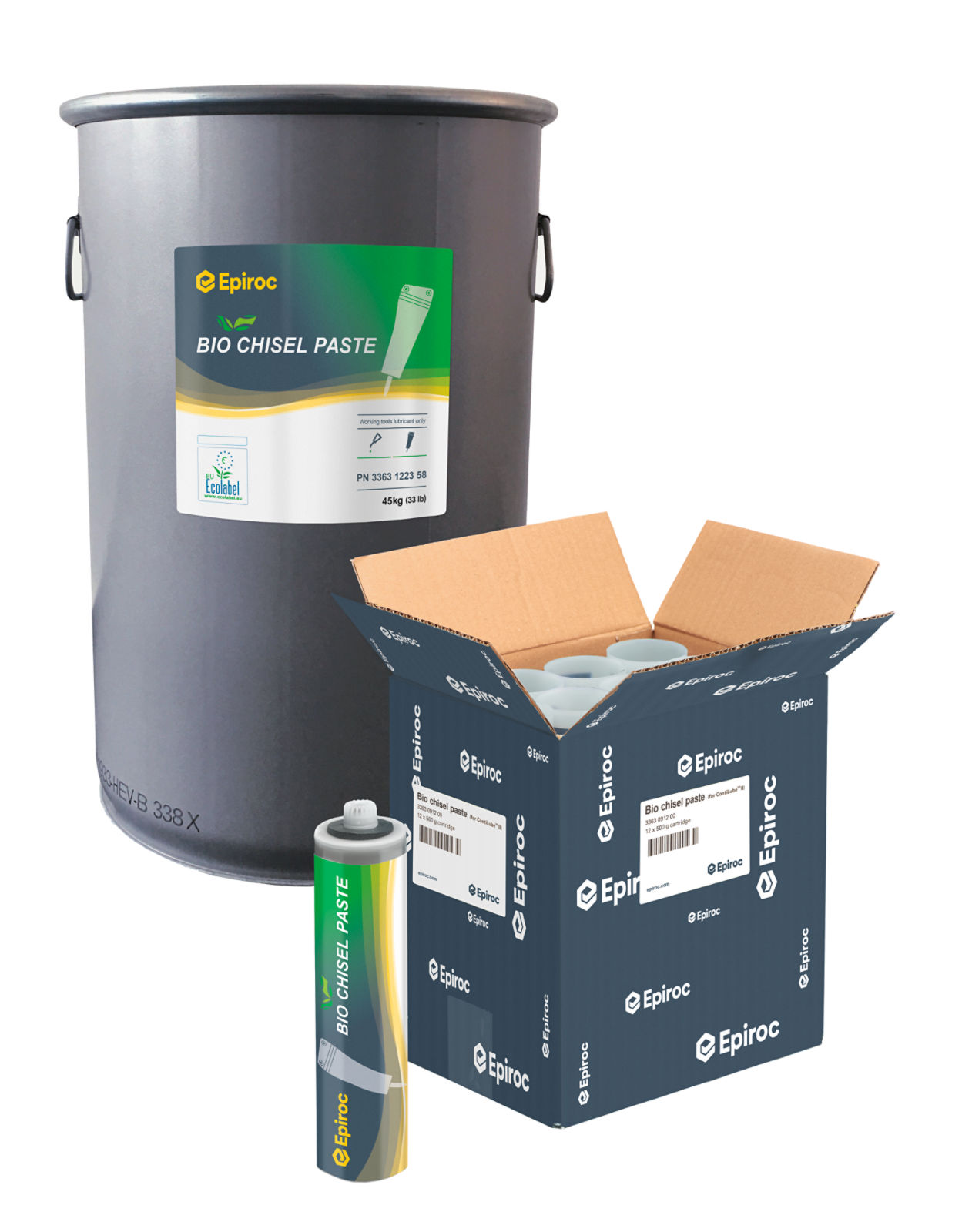 Epiroc Bio chisel paste for hydraulic breaker use in environmentally ...